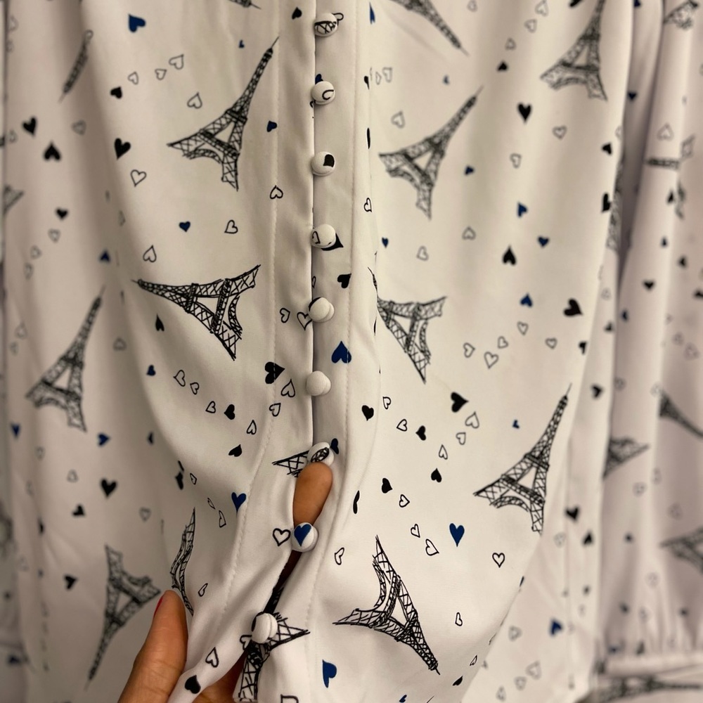 Karl Lagerfeld Paris Button Front Shirt - Gem